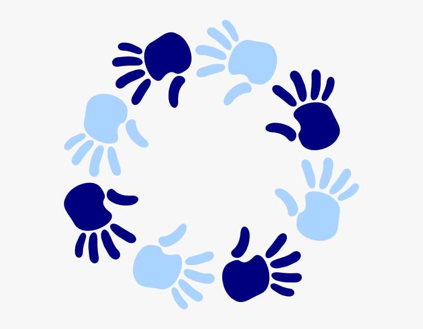 Handprint Clipart Circle - Circle Of Hands Clipart, HD Png Download ...