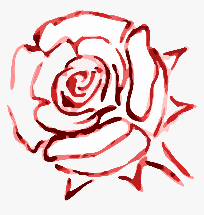Garden Roses Cut Flowers Red - Red Rose Outline Clipart, HD Png ...