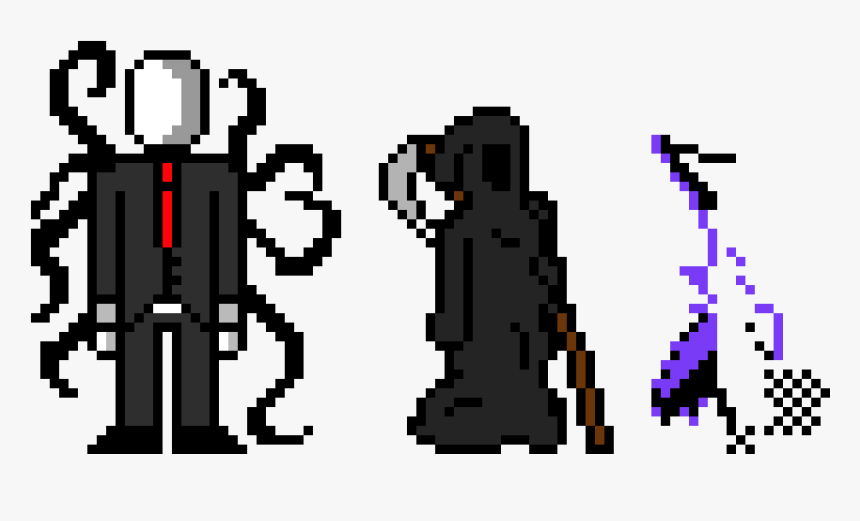 Slender Man Pixel Art Template