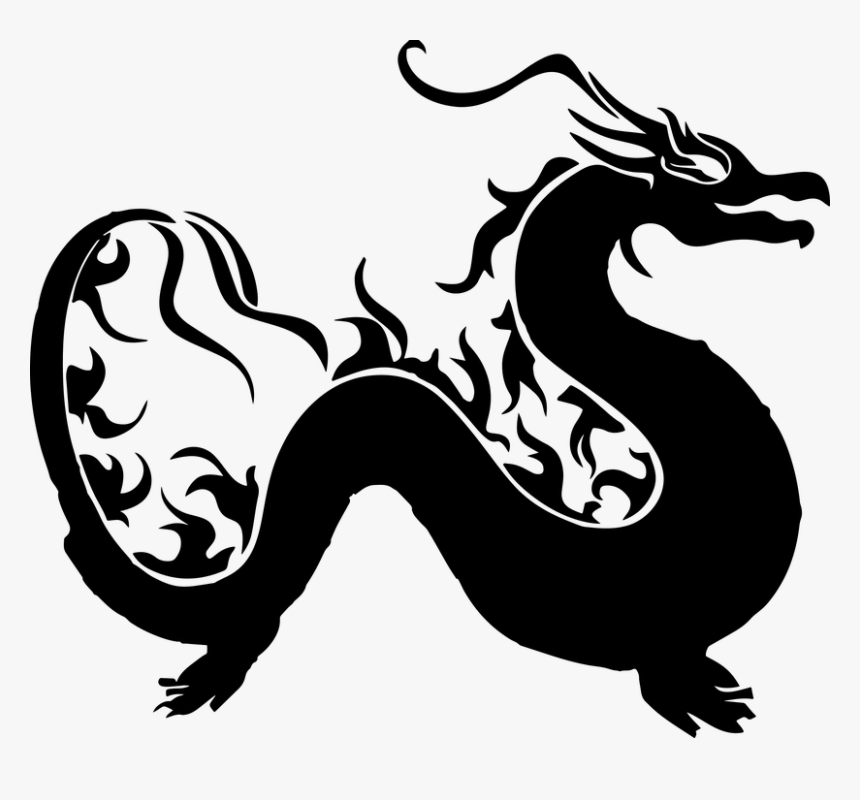 Asian Dragon Silhouette - Asian Dragon Silhouette Png, Transparent Png ...