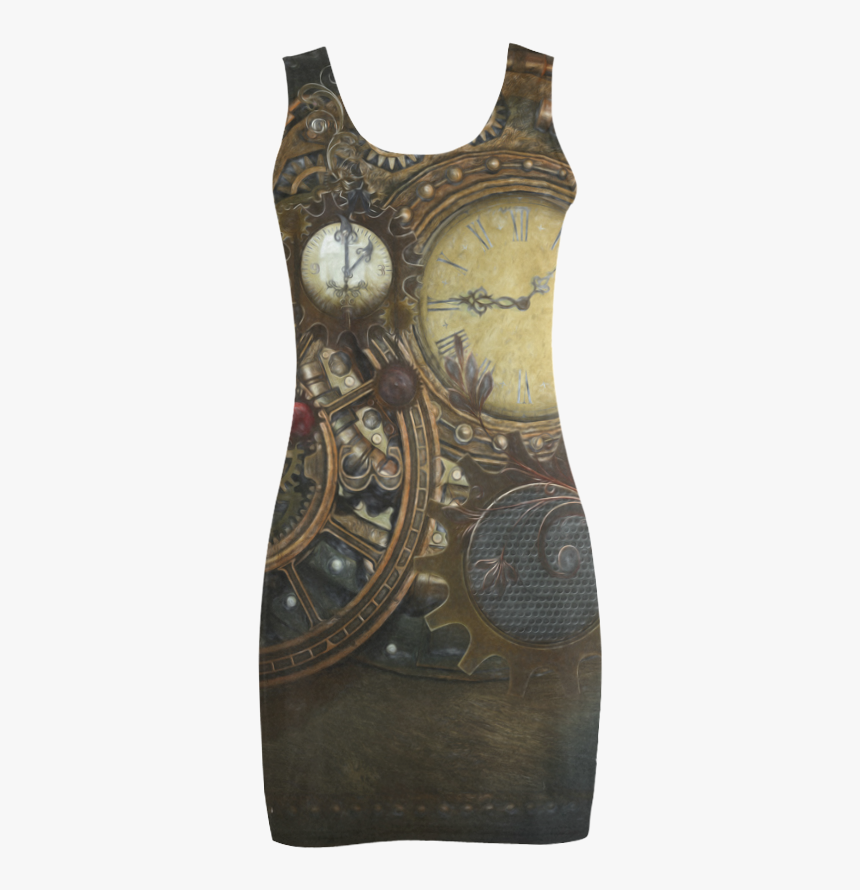 Painting Steampunk Clocks And Gears Medea Vest Dress - One-piece ...