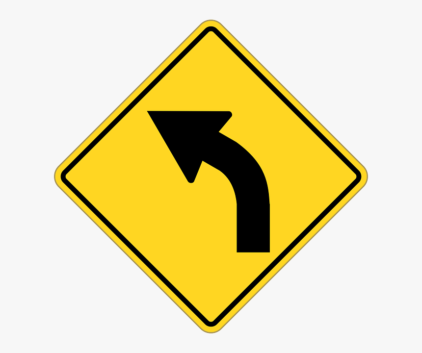 Sign Turn Left Svg Clip Arts - Turn Left Sign Vector, HD Png Download ...