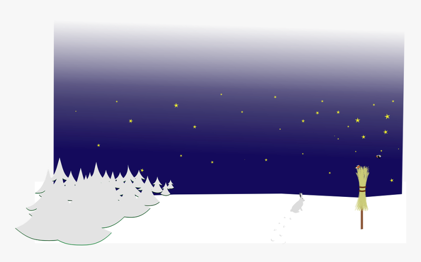 Transparent Winter Forest Png - Clipart Winter Night Scene, Png ...