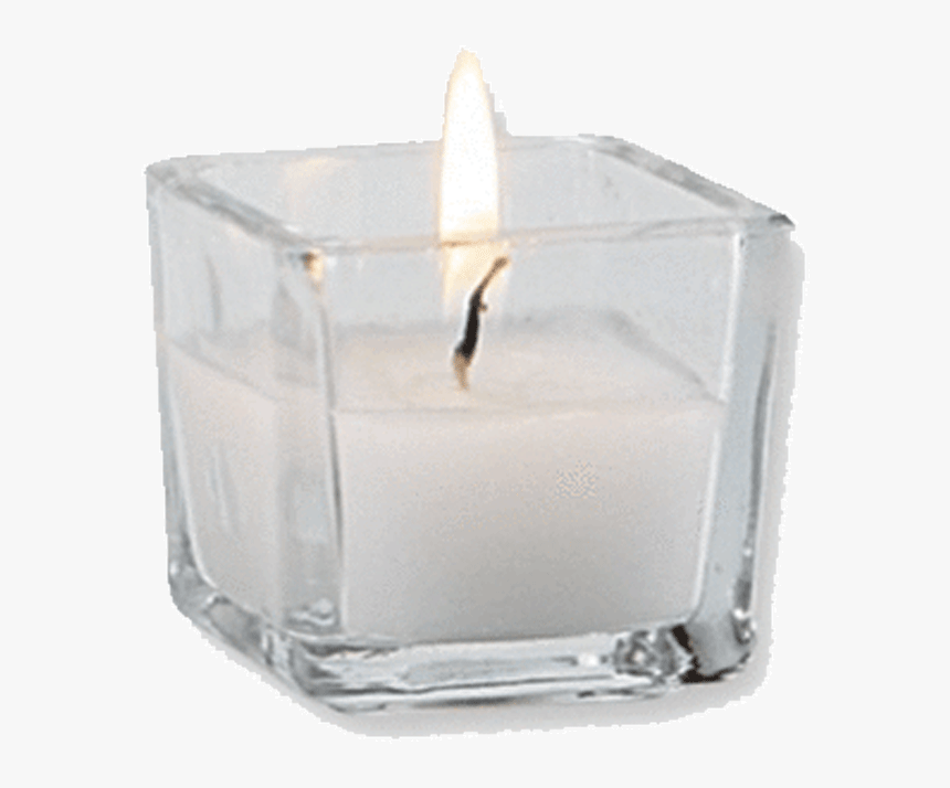 2 Inch Tall Votive Candle, Square - Candle In Glass Png, Transparent ...