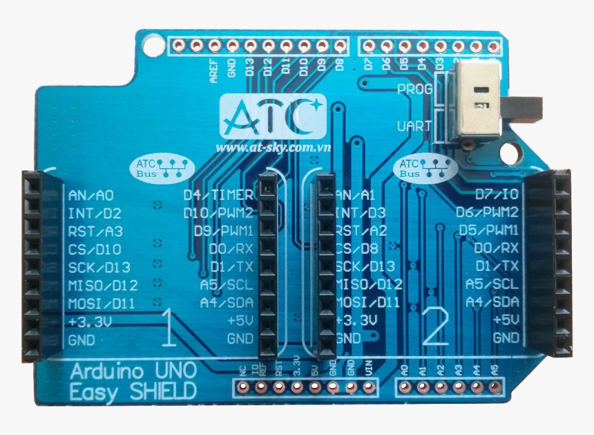 Arduino Uno Extension Shield With 2 Atcbus Host Socket Hd Png Download 0634