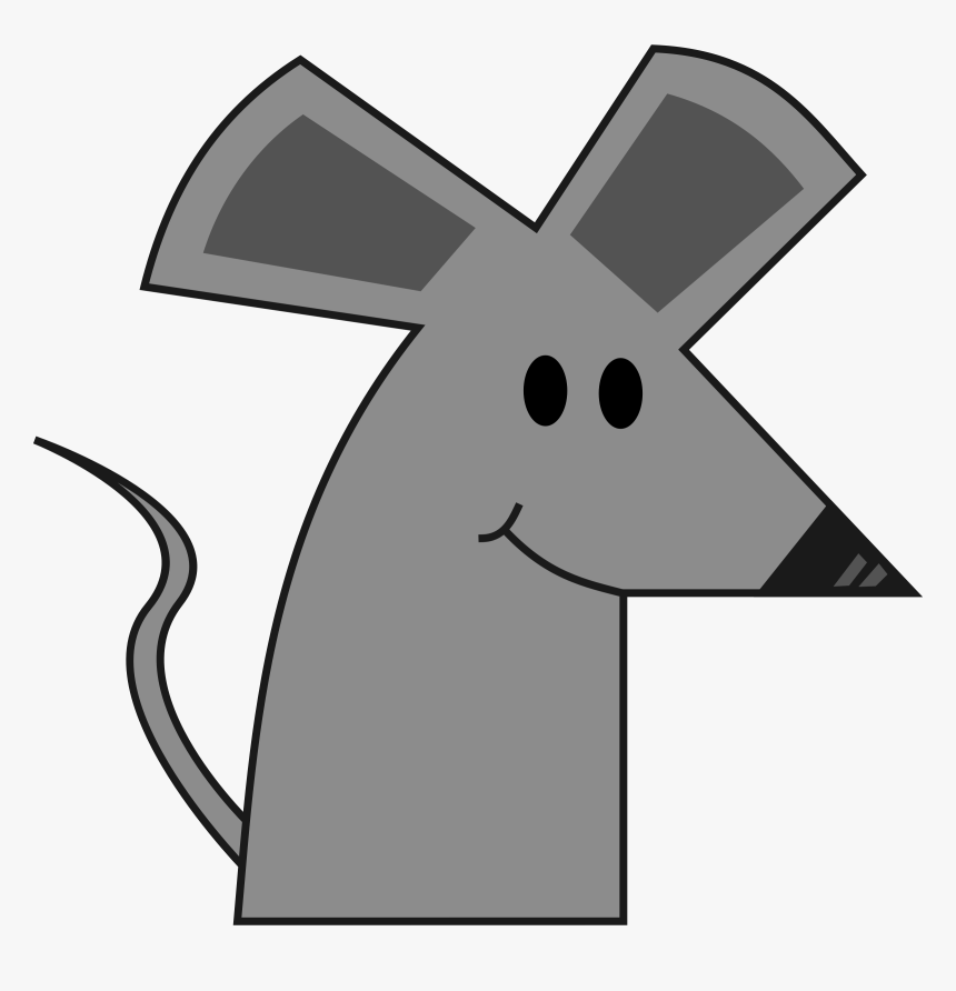 Smiling Cartoon Mouse Medium - Cute Simple Cartoon Mouse, HD Png ...