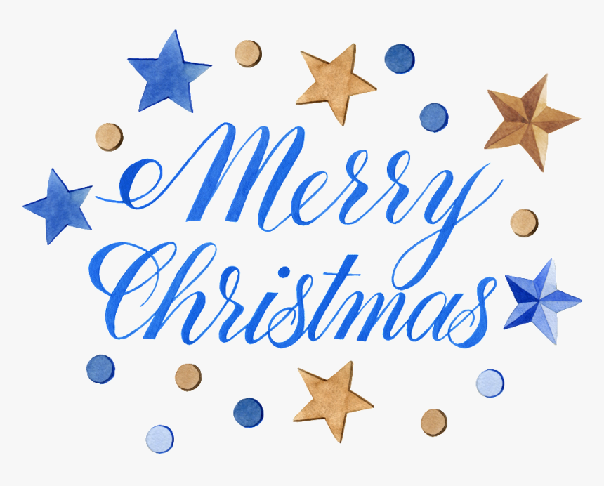 Blue Christmas English Word Art Png Transparent, Png Download ...