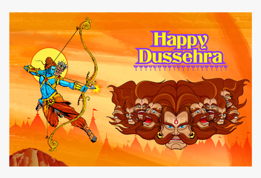 Dussehra Wishes Png Photo Background - Ravan Dussehra, Transparent Png ...