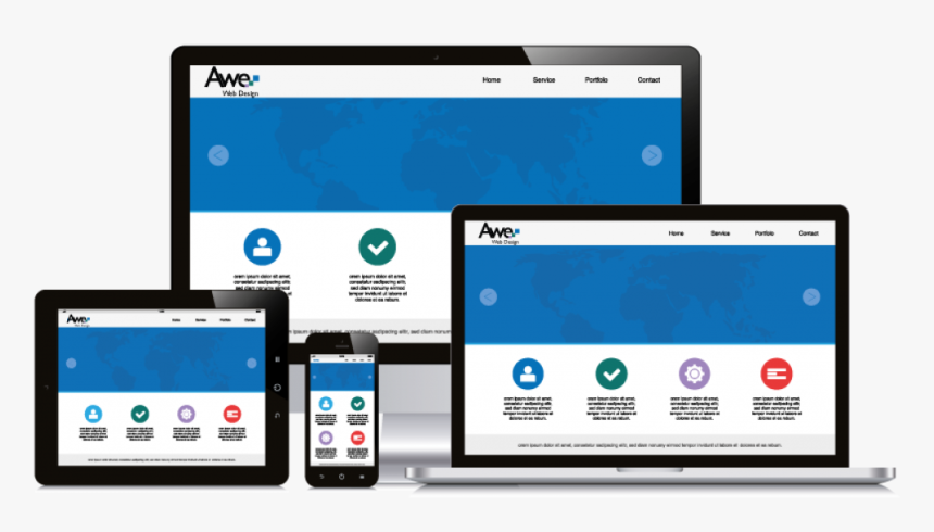 Responsive Website Design Shown On Multiple Devices - Sample Website On ...