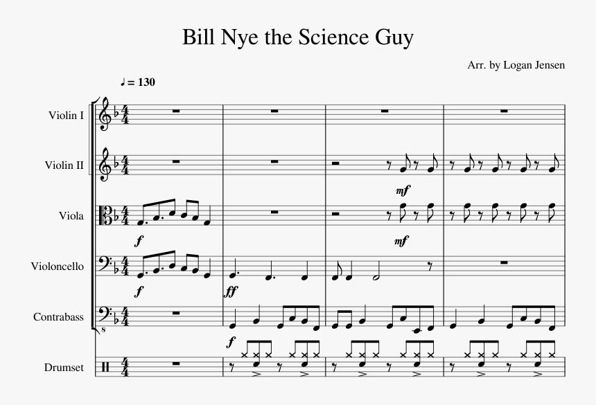 Bill Nye The Science Guy Sheet Music For Violin, Viola,, HD Png ...