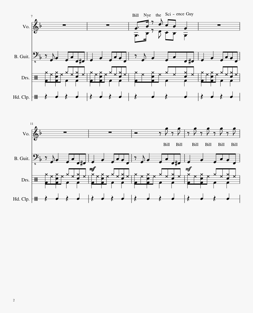 Bill Nye The Science Guy Sheet Music 2 Of 3 Pages, HD Png Download ...