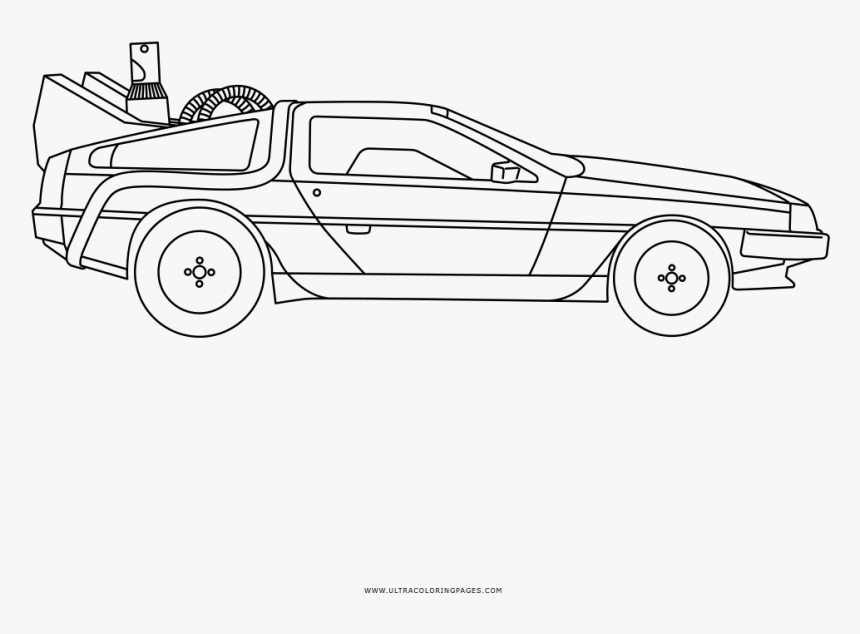 Delorean Coloring Page, HD Png Download , Transparent Png Image - PNGitem