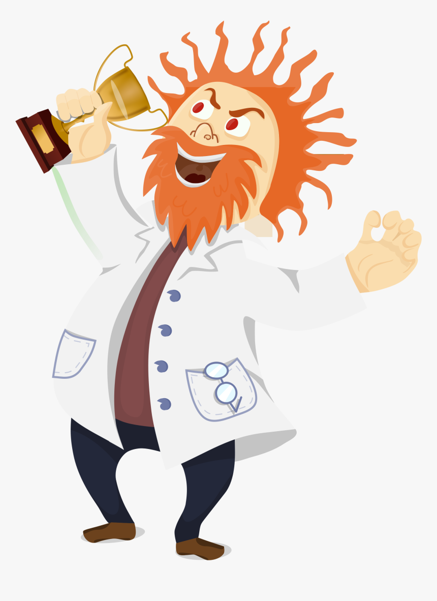 Mad Scientist With A Trophy Clip Arts, HD Png Download , Transparent ...