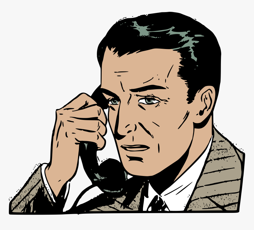 Clipart Guy On Phone Man, HD Png Download , Transparent Png Image - PNGitem