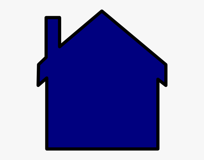 Blue House Outline Clipart, HD Png Download , Transparent Png Image ...