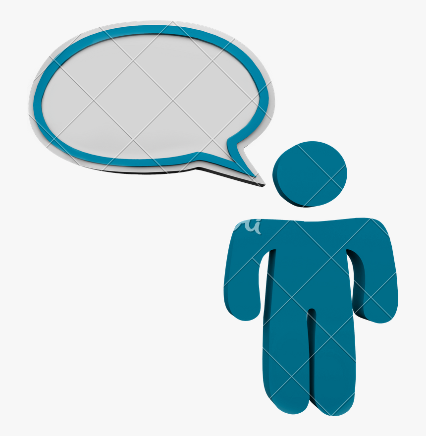Speech Bubble Person Talking Speaking Man Blue Cloud, HD Png Download ...