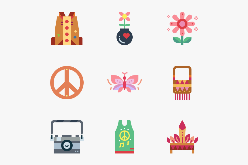 Hippie And Peace, HD Png Download , Transparent Png Image - PNGitem