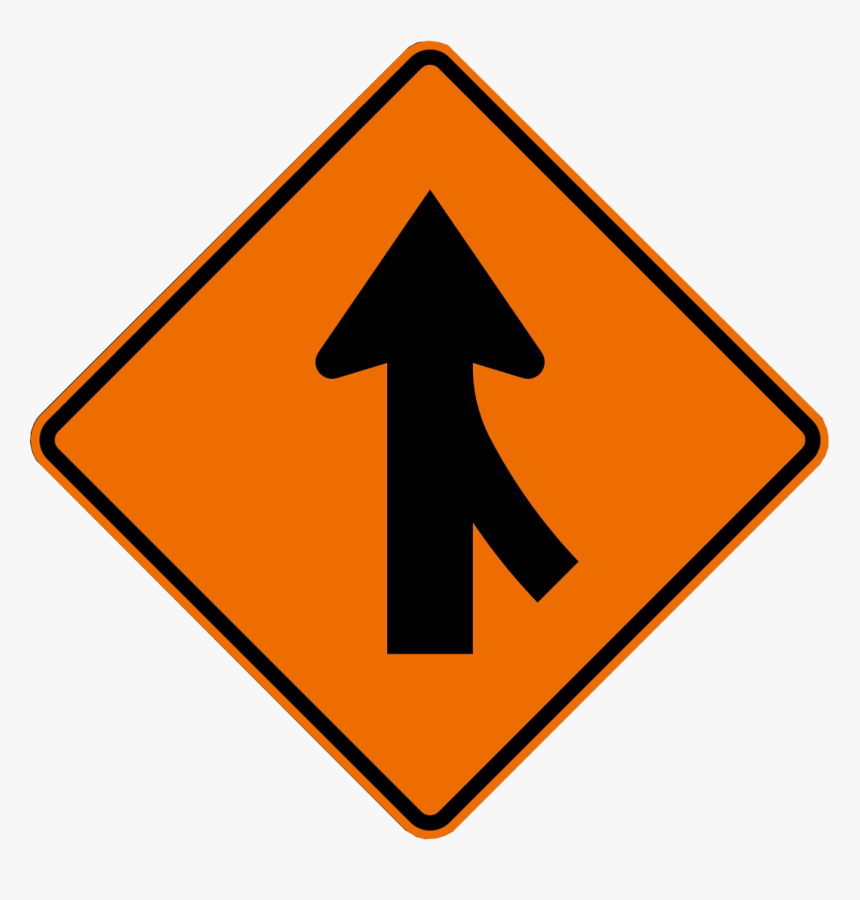 Merge Right Symbol - Merging Traffic Road Sign, HD Png Download ...