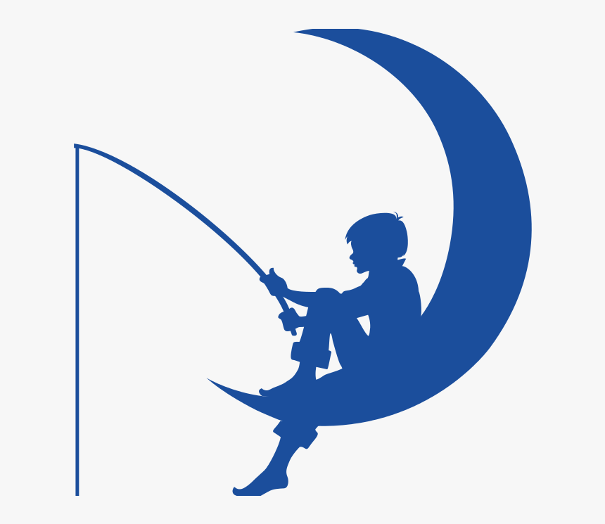 Boy On The Moon Fishing, HD Png Download , Transparent Png Image - PNGitem