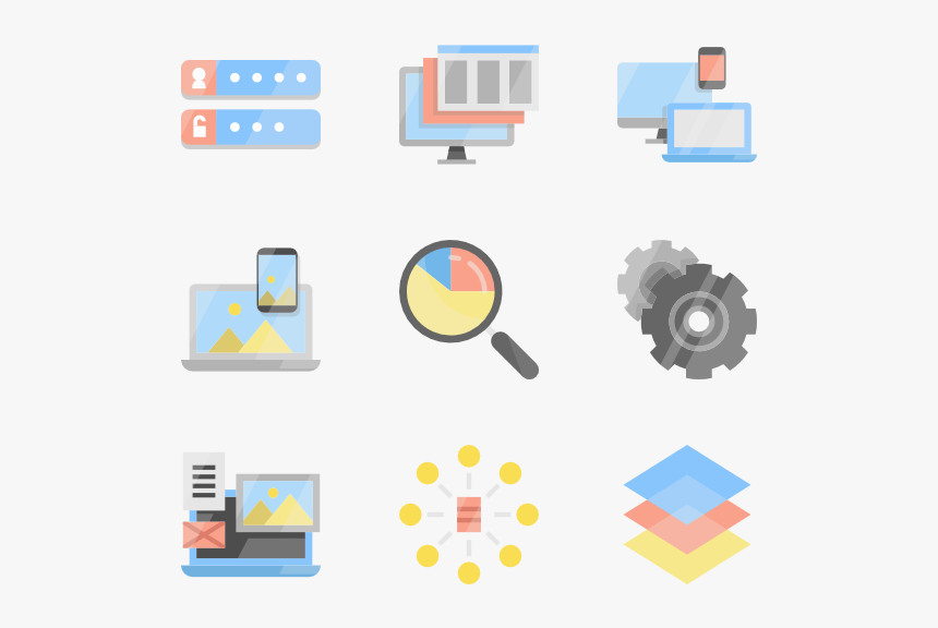 Web Design Set - Web Design Icon Pack, HD Png Download , Transparent ...
