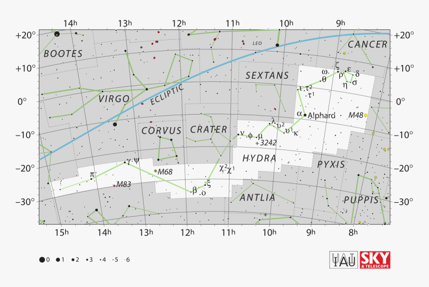 Hydra Constellation Star Map, HD Png Download , Transparent Png Image ...