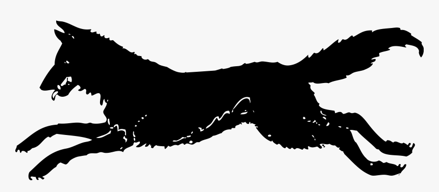 Running Wolf Clip Arts - Wolf Running Silhouette Png, Transparent Png ...
