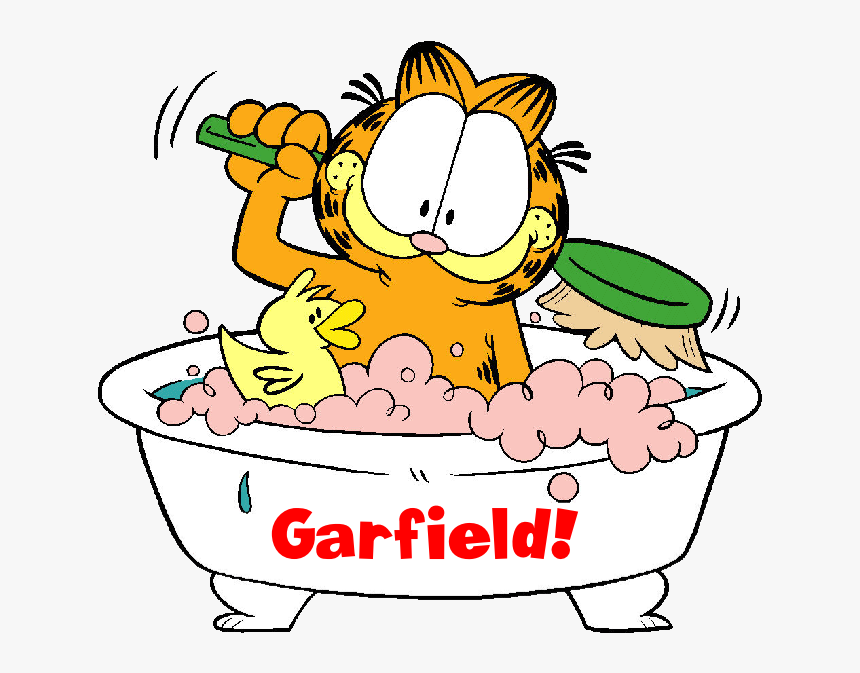 Transparent Garfield Clipart - Garfield Taking A Bath, HD Png Download ...