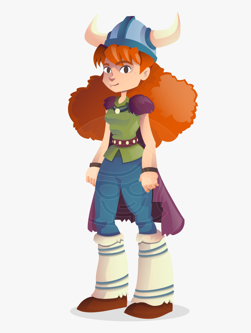 Viking Girl Cartoon Vector Character Aka Lady Ingrid - Viking Woman ...