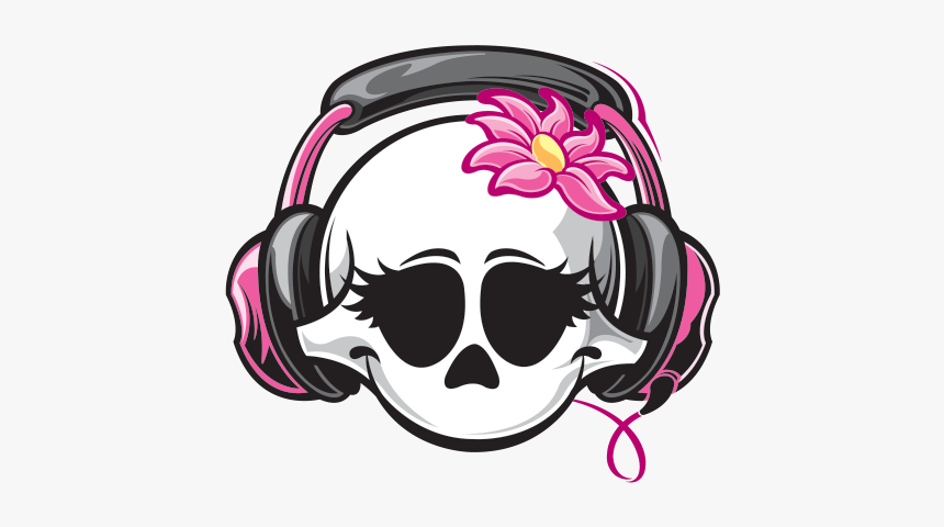 Headphones - Cartoon Skull With Headphones, HD Png Download ...