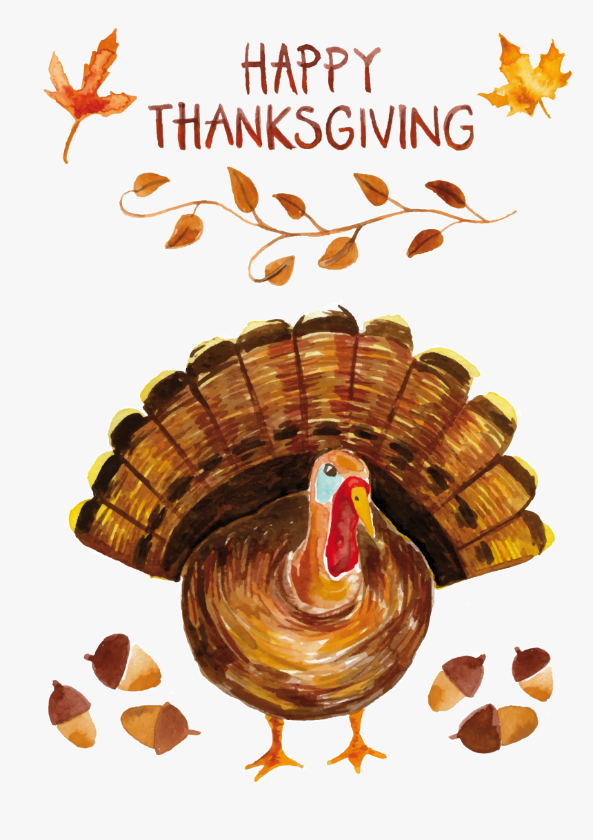 Turkey Watercolor Painting Thanksgiving - Happy Thanksgiving Clipart ...
