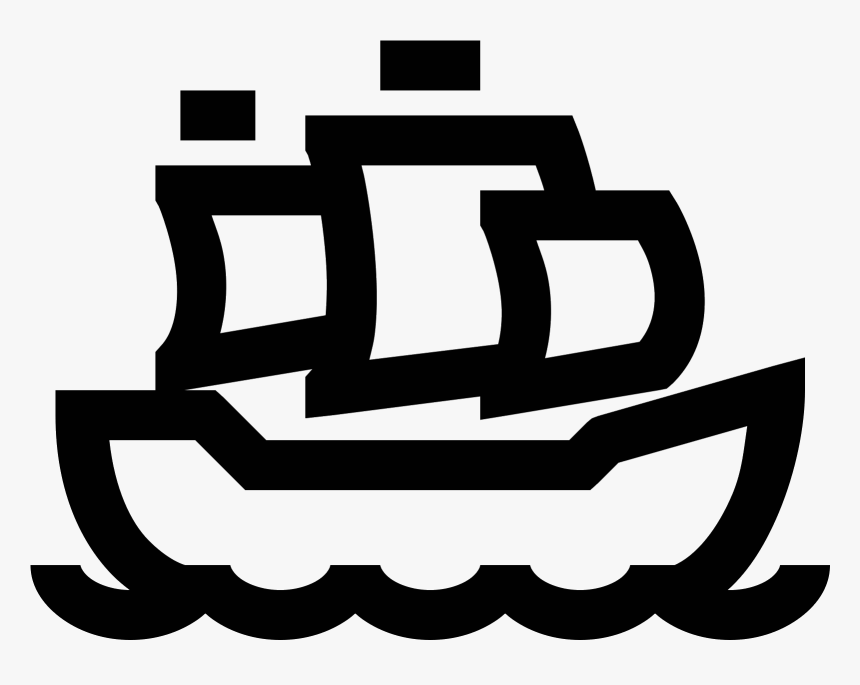 This Icon Looks Like A Sailing Ship, At Sea, HD Png Download ...