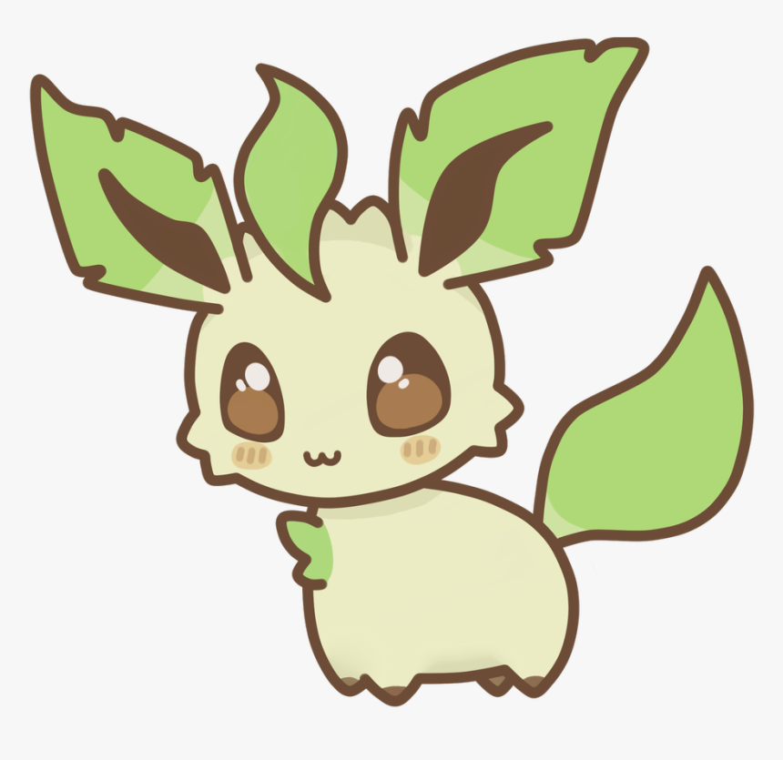 Chibi Leafeon With Flower, HD Png Download , Transparent Png Image ...