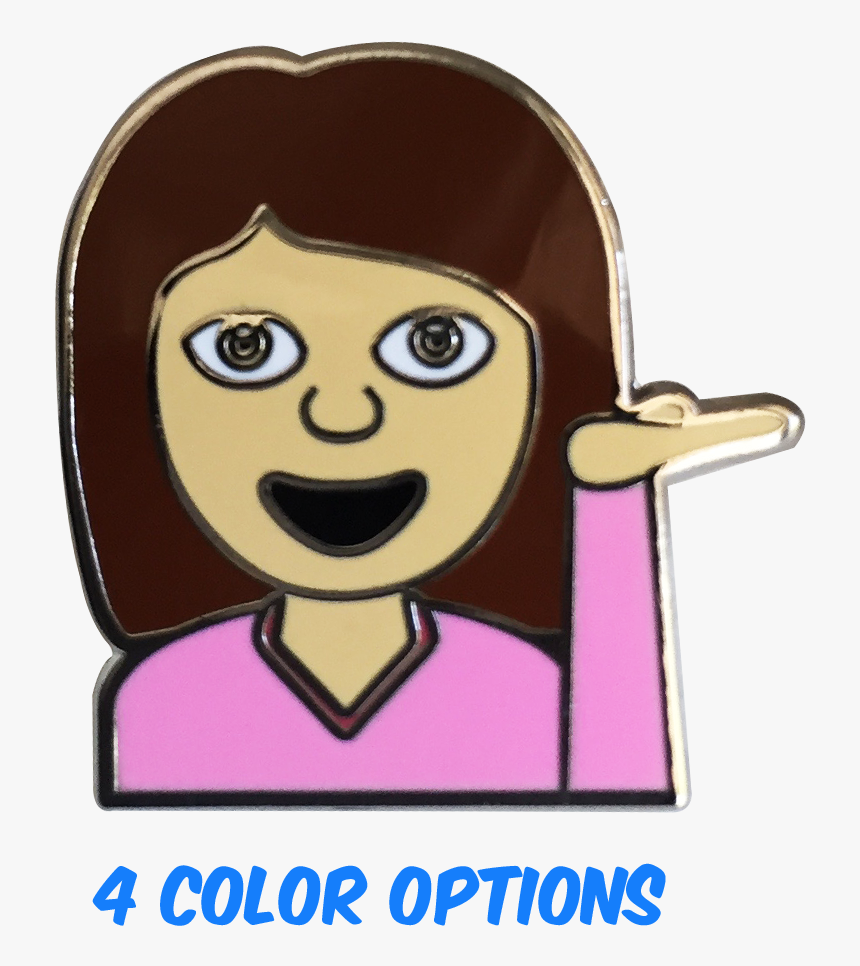 Hey Girl Emoji Pin - Cartoon, HD Png Download , Transparent Png Image ...