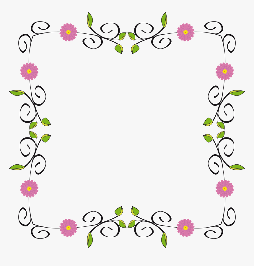 Pink Flower Border Design Png Best Flower Site