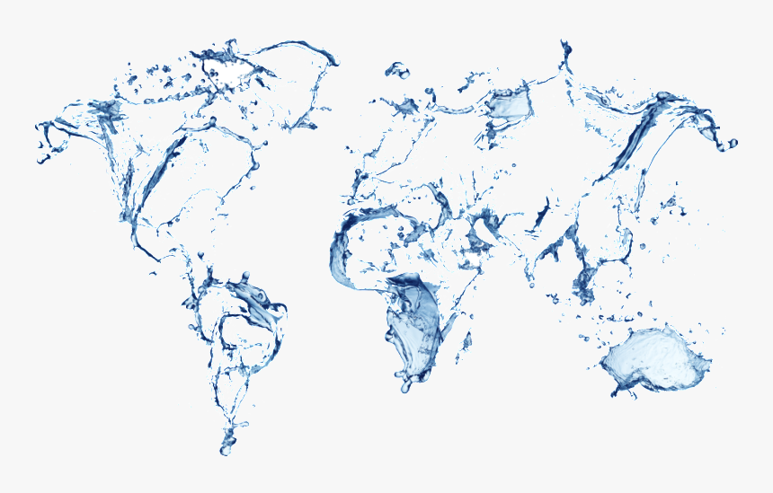 World Map In Water, HD Png Download , Transparent Png Image - PNGitem