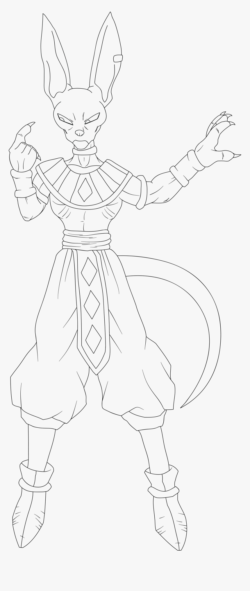 Lord Beerus God Of - Line Art, HD Png Download , Transparent Png Image ...