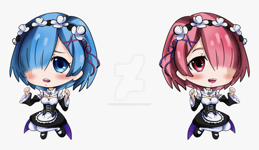 Ram Rem Png - Ram Y Rem Chibi, Transparent Png , Transparent Png Image ...