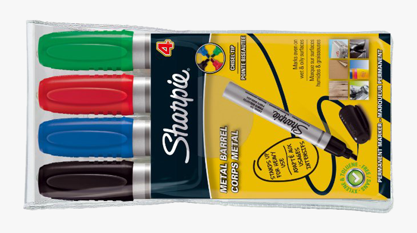 Marker Sharpie Metal Small Chisel 4 Colors Standard - Calligraphy, HD ...