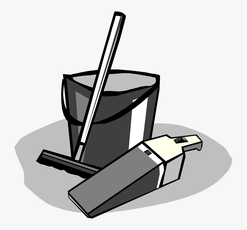 Cleaning Supplies Clip Art Free Black And White - Cleaning Tools, HD ...