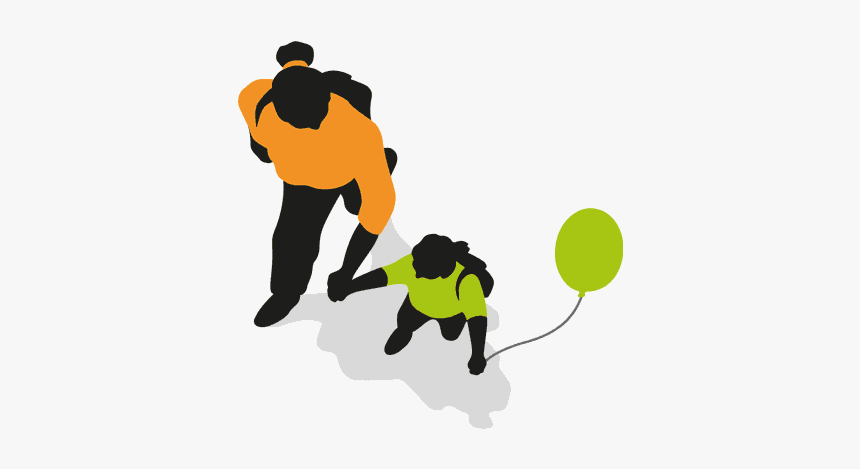 Parent And Pre-school Child - Boy Walking Top View Silhouette, HD Png ...