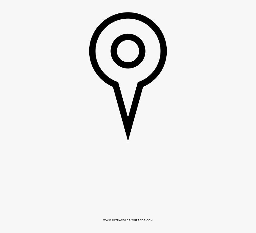 Location Pin Coloring Page - Line Art, HD Png Download , Transparent ...