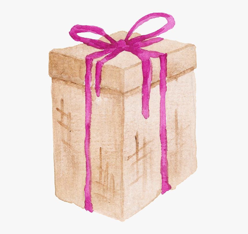 Hand Painted Gift Box Christmas Transparent Decorative - Gift, HD Png ...