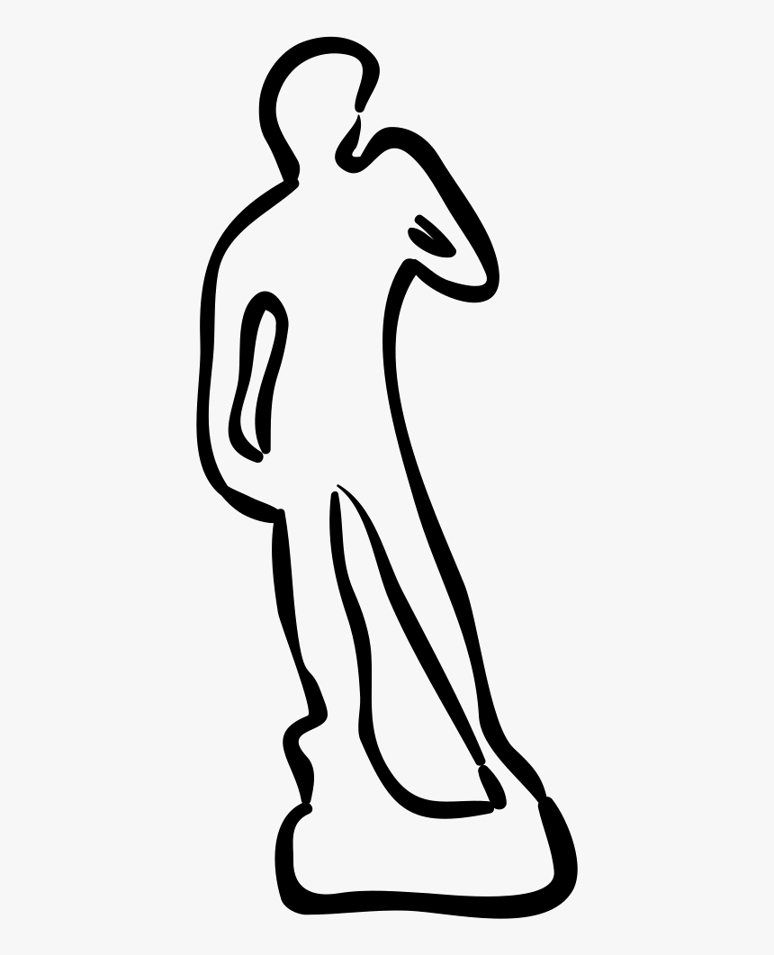 David Statue Hand Drawn Outline - Statue Of David Clipart, HD Png ...