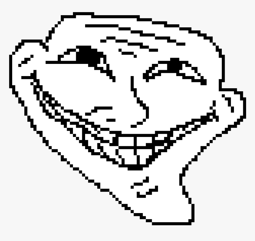 Pixilart Troll Face By Pika - Line Art, HD Png Download , Transparent ...