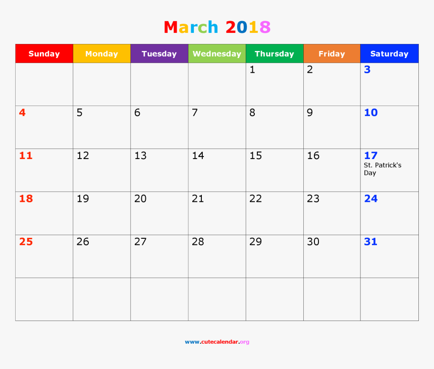 March Calendar Png, Transparent Png , Transparent Png Image - PNGitem