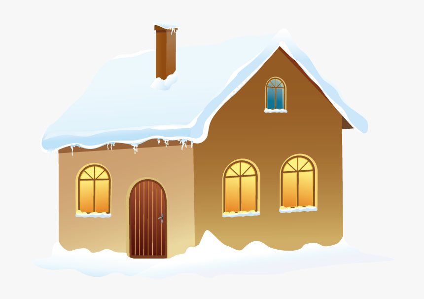 House Picture With Snow Winter Free Png Hq Clipart - House With Snow ...