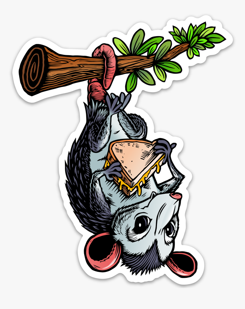 Image Of Opossum Eating Grilled Cheese Sticker, HD Png Download ...