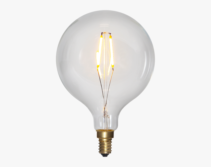 Led-lamp E14 G95 Soft Glow - Incandescent Light Bulb, HD Png Download ...