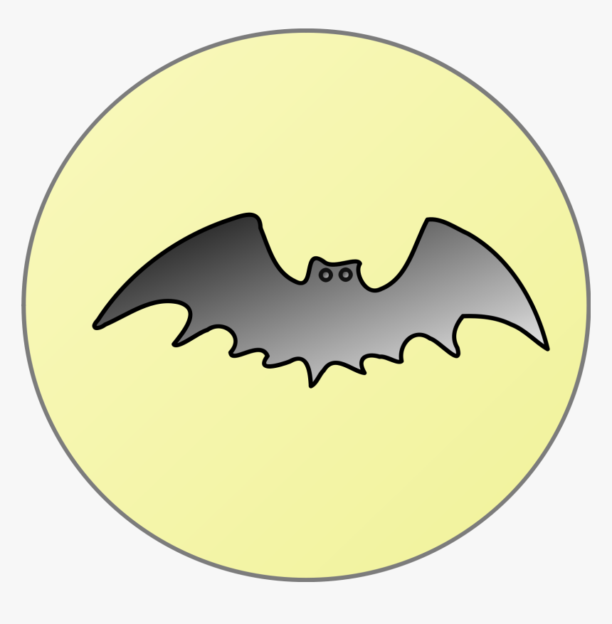 Bat In Front Of Moon Clip Arts - Bat In Moon Clip Art Free, HD Png ...