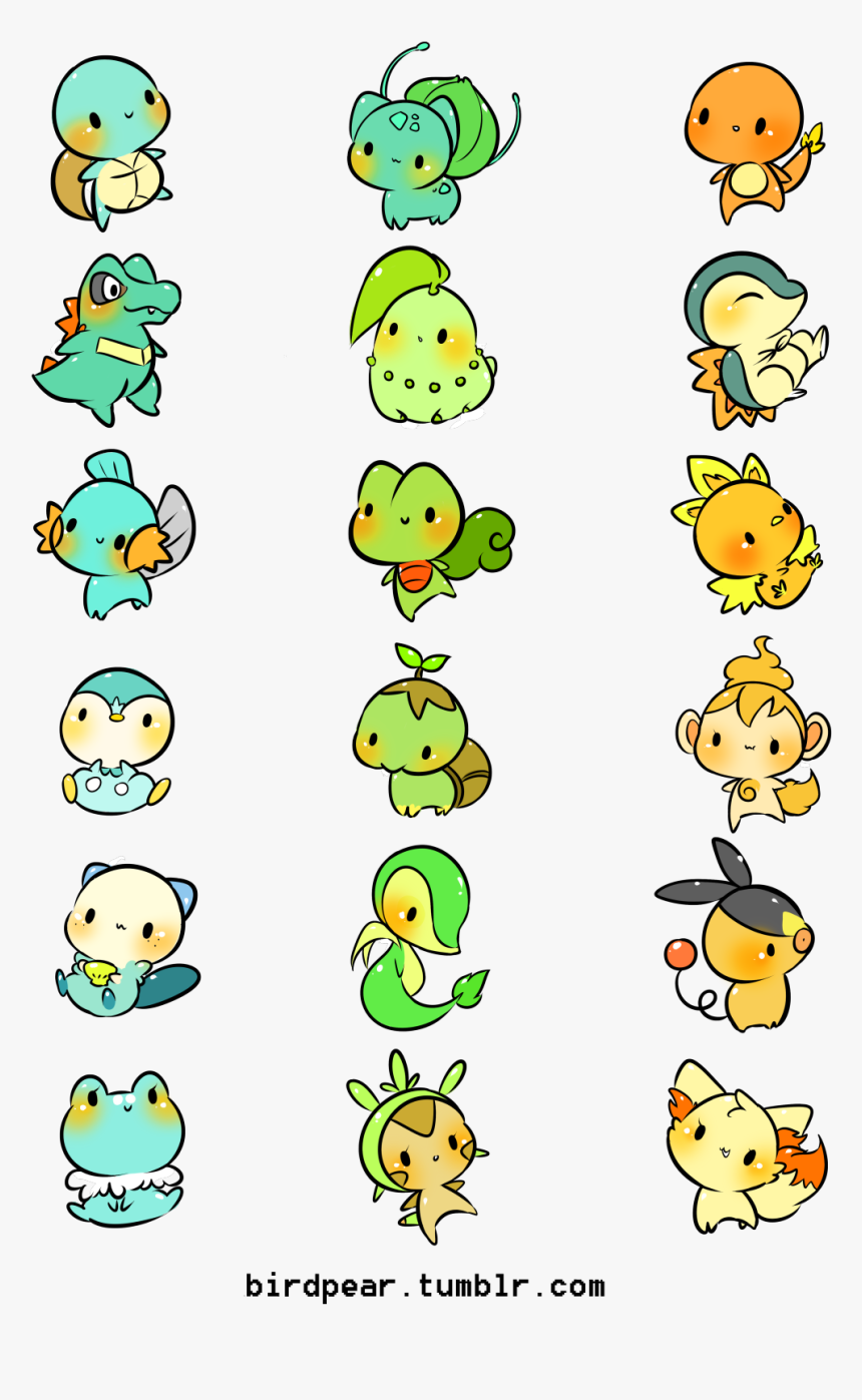 Kawaii Pokemon Starters, HD Png Download , Transparent Png Image - PNGitem